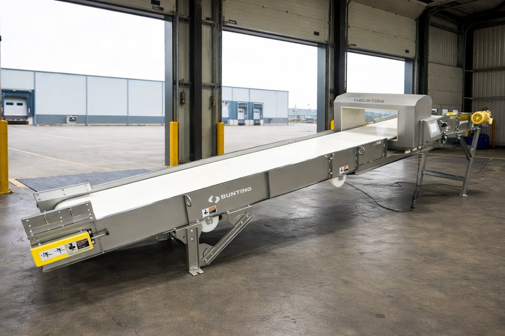Inline to Horizontal DCB Conveyor with Metal Detection Improves Bag ...